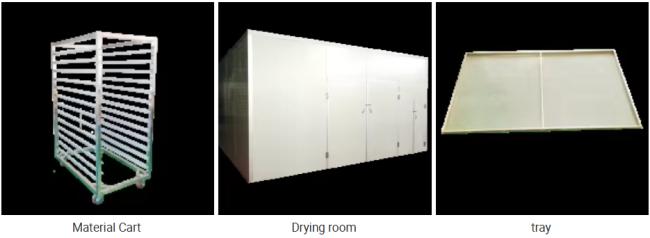 Industrial fruit drying oven interior