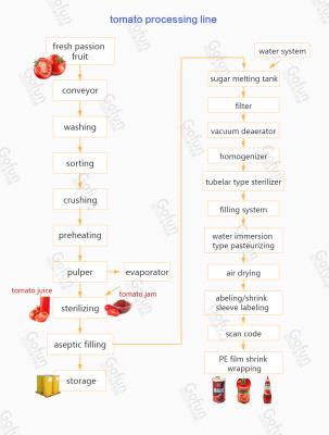 China Pasta de tomate fresca que processa a linha de produção economia de energia da eficiência elevada de 100T/D à venda
