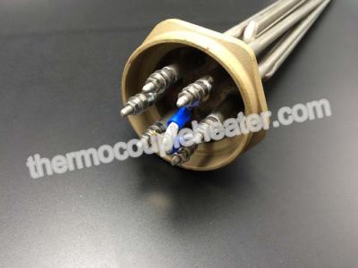 China 3 Element Industrial Tubular Heaters / Flange Immersion Heater  For Rinse Tank Heating for sale