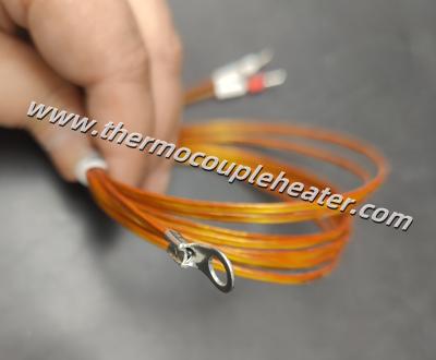 China Termopar tipo J personalizado con terminal de anillo y cable de extensión Kapton en venta