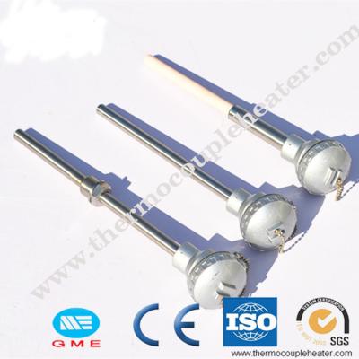 China Sheathed Industrial Thermocouple Rtd Type K J Ss304 Ss316 For Glass Industry for sale