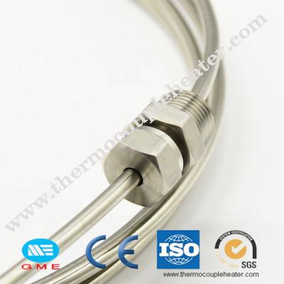 中国 大きい熱電対の頭部が付いている装甲熱電対RTD K Jのタイプ外装の温度検出器 販売のため