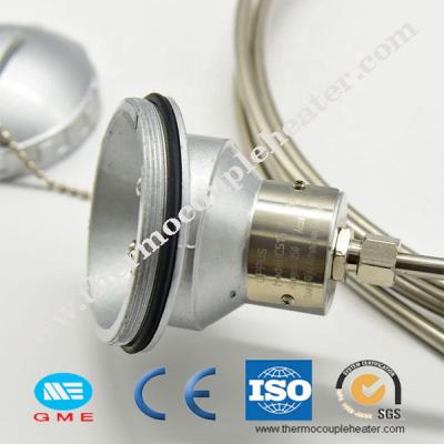 中国 大きい熱電対の頭部が付いている装甲熱電対RTD K Jのタイプ外装の温度検出器 販売のため