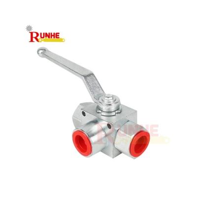 China Hydraulic 3-way High-pressure Ball Valve KHB3K-G3/4 For Industrial Hydraulic Equipment for sale