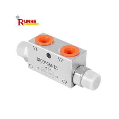 China DPOCV-G3-8-12L Hydraulic Control Valve Quick Response G3/8 Thread For Excavators for sale