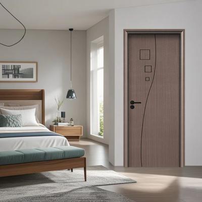 China 2400mm Height WPC Hollow Door With Hollow Glass Flush Design for sale