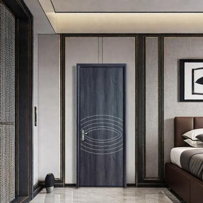 China Desenho flush WPC Porta oca 100% WPC Material da estrutura da porta Madeira Plástico composto Material principal Design de superfície de vidro oca à venda