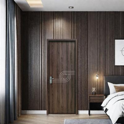 China Soundproof WPC Hollow Door With Carved Design Hollow Glass Surface for sale