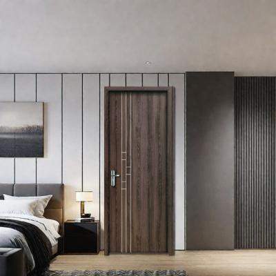 China Soundproof WPC Hollow Door With Carved Design Hollow Glass Surface for sale
