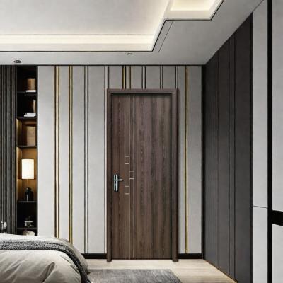 China Soundproof WPC Hollow Door With Carved Design Hollow Glass Surface for sale