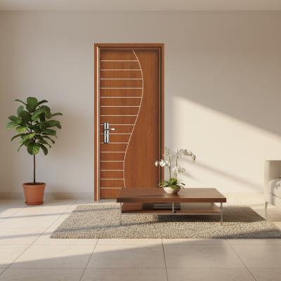 China Hollow WPC Interior Door designed for interior with moisture resistant composite material and modern sleek appearance for various rooms for sale