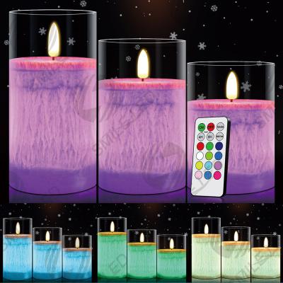 China Flameless Votive Candles Flickering RGB LED Candle Battery Operated LED Tea Lights in Colorful for Wedding Festival Decoration for sale