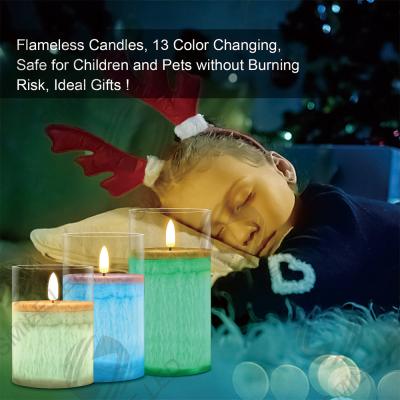 China Flameless Votive Candles Flickering RGB LED Candle Battery Operated LED Tea Lights in Colorful for Wedding Festival Decoration for sale