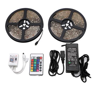 China New 12v TV Background Light 5m 10m smart music APP wifi Remote Control 150 300 LEDs Flexible LED RGB strip light kit SMD 5050 for sale