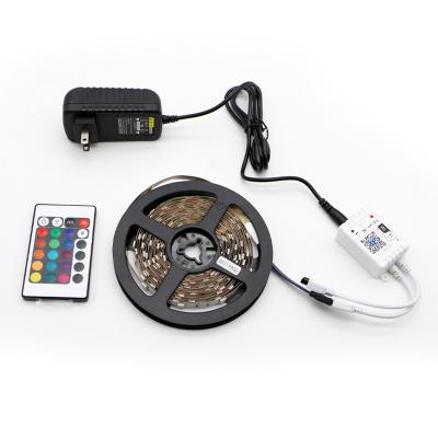 China 5m Set 5050 SMD Flexible RGB LED Strip DC 12V LED Strip Light Kit Wifi Controller  Home Voice Control for sale