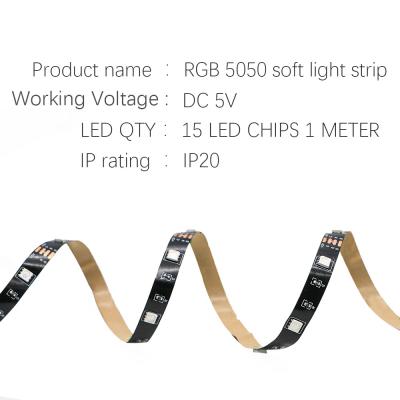 China 5V TV Achtergrondstrooklamp SMD5050 LED 1M/2M/5M Flexible RGB Strip Lamp voor thuis Te koop