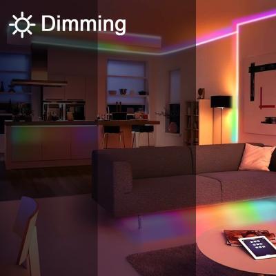 China 24V side emitting COB light strip flexible  Illusory color free spot LED RGB cob Light Bar smart remote control strip light for sale