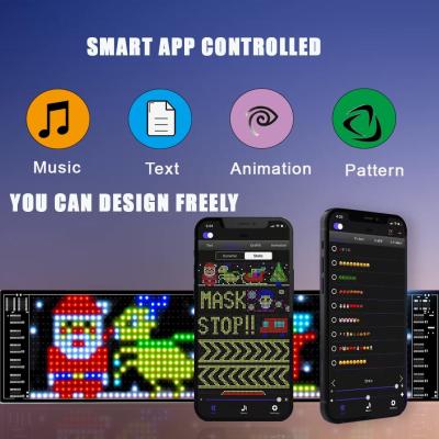 China Flexible USB LED Car Sign App Control Custom Text Pattern Animation Programmable LED Display for Store Car Bar Hotel for sale