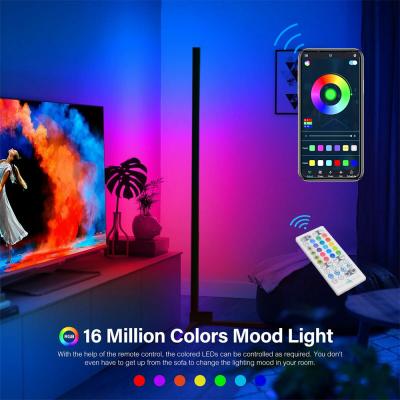China Customization New 150CM Modern Smart App control Standing RGB LED Corner Floor Lamp for Living Room for sale
