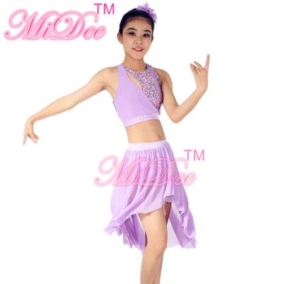 Cina Zecchino massimo minimo di Antisymmestic della gonna della maglia molle & cinghie pieghettate della parte posteriore della cima che attraversano i vestiti di danza del ventre in vendita