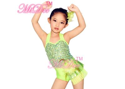 Cina Latino Biketard del costume di ballo di jazz delle cime dello zecchino del collo della capezza per le bambine in vendita