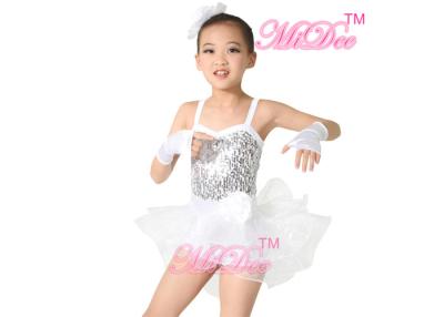 Cina Elastam/poliestere bianchi del vestito dallo zecchino di Biketard del Camisole dei costumi di ballo di balletto in vendita