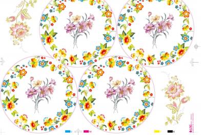 China Premium Melamine Transfer Decal Paper with Customizable Flower Design for High-Temperature Resistance and Seamless Surface Integration for sale