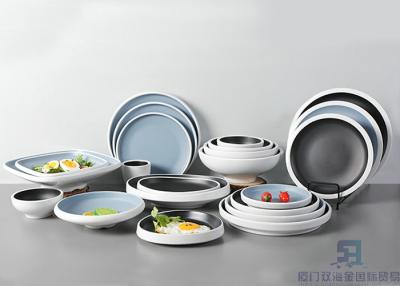 China Modern Simple Two-Color Melamine Plate - Lead Free, Scratch Resistant, BPA-free Dinnerware for Hotels and Restaurants for sale