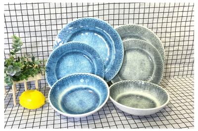 China Hot Sale Food Grade Shatterproof Heat Resistant Melamine Dinnerware Sets and Plates for Hotels and Restaurants for sale