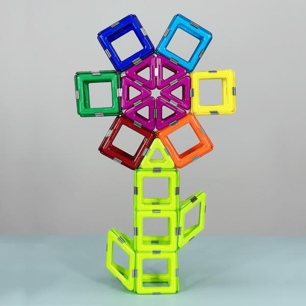 Quality Sunflower Shapes Colorful Magnetic Tiles , Magnetic Stacking Toy For 3 Years + for sale