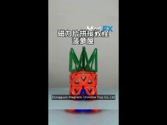 magnetic tile assembly with versatile shapes for animals and plants  pineapple house