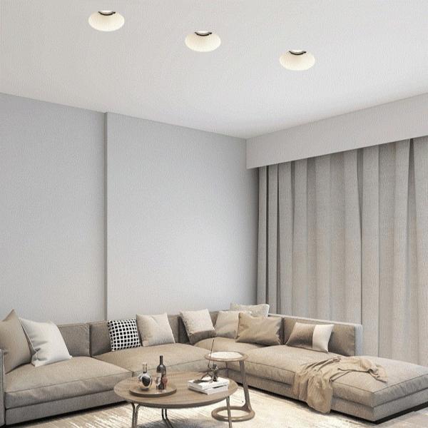 Quality Borderless Recessed Hotel Ceiling Light Anti-glare Pre-embedded Downlight with COB Light Source Aluminum Material High CRI 90 for sale