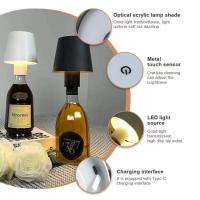 Quality Cute 3 Color Wireless Bottle Table Lamp Touch Control Night Light Rechargeable for sale