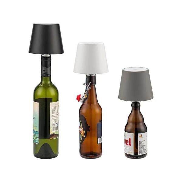 Quality 2024 New 3 Color Stepless Dimming Wine Bottle Lamp Rechargeable Touch Wireless Table Lamp for Living Room Home Decor(Black) for sale