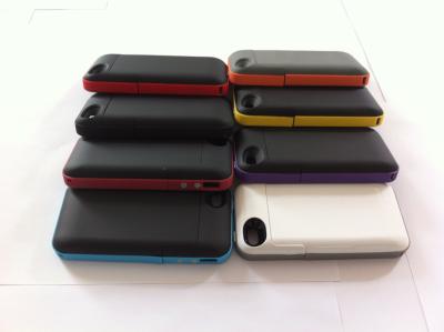 China 1500mAh do preto recarregável do caso do poder do iphone 4 caixa de bateria externo à venda