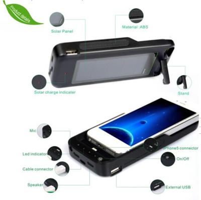 Cina Caso autoalimentato solare del caricatore del telefono del portatile 3000mAh conveniente per Iphone 5S in vendita