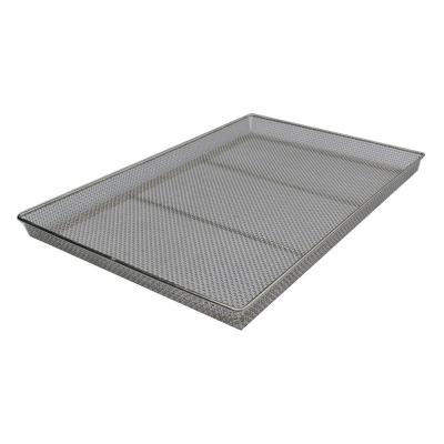 China Fio frisado de aço inoxidável personalizado Mesh Tray Electronic Polishing do tamanho à venda
