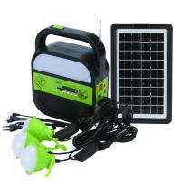 China 6v 4500mah Solar System Lighting With Three Bulbs And USB Function  Radio Antenna for sale