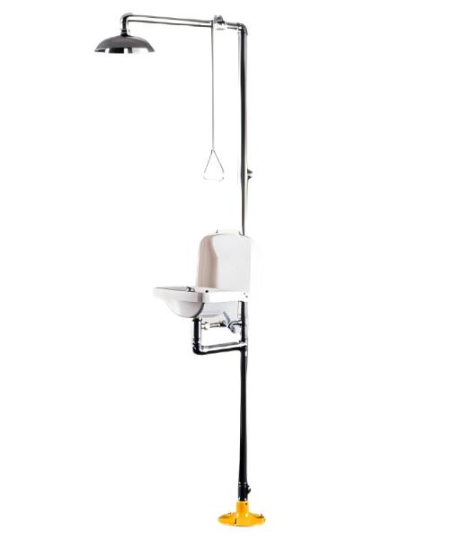 Quality SS304 Emergency Shower And Eyewash 120 - 180L/min With White Linkage Cover for sale