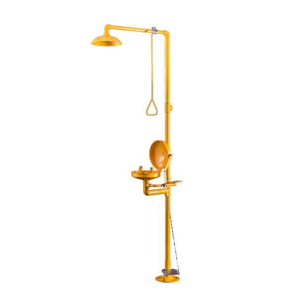 Quality Adjustable Flow Emergency Shower And Eyewash SS304 With Linkage Cover for sale
