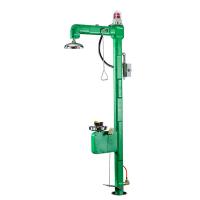 Quality Stainless Steel Tempered Water Eyewash Green With Dual Spray Heads for sale