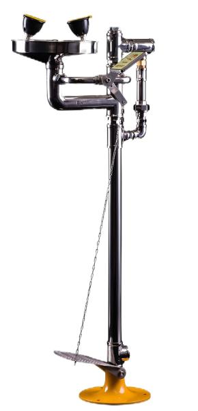 Quality Vertical Pedals Emergency Eyewash Shower Station Standing For Factory Lab for sale
