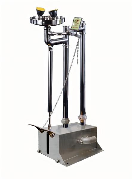 Quality Small Combination Emergency Shower And Eyewash Pedal Mounted Stainless Steel for sale