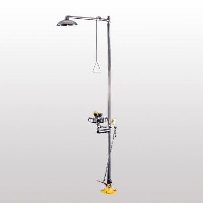 China 304 Stainless Steel Emergency Shower and Eyewash with Dual Spray Heads ANSI Z358.1-2014 Certified for sale