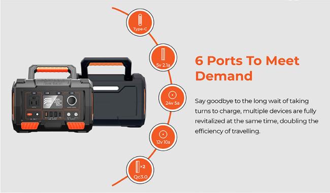 300W portable solar generator side view