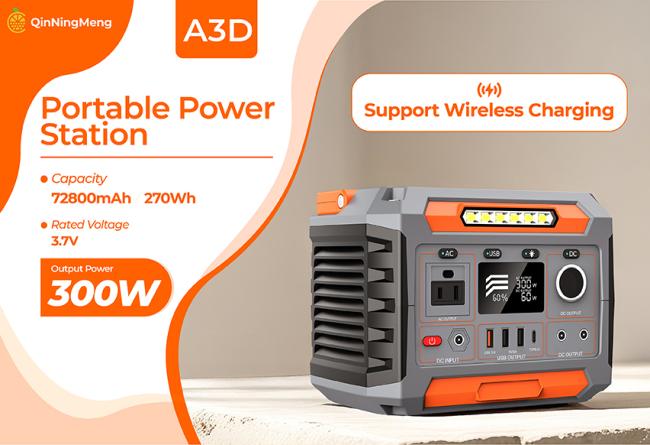 300W portable power station front view