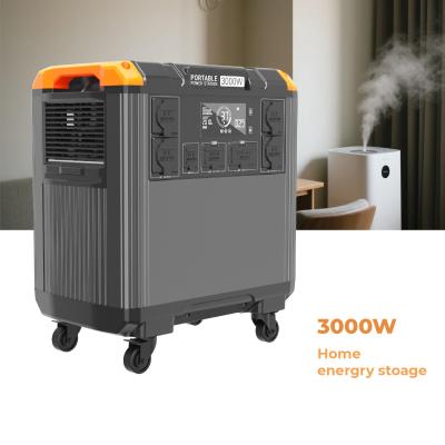 China Lifepo4 3000W Estação de Energia Portátil Gerador Solar Adaptador AC Fonte de Energia à venda