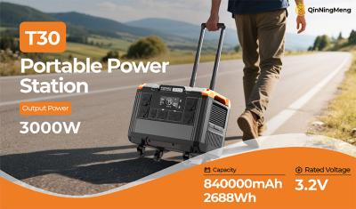 China Portable 2025 Solar Power Station Generator 3000W 2688Wh LiFePo4  Rated Power MPPT Controller EU US Plug Types for sale