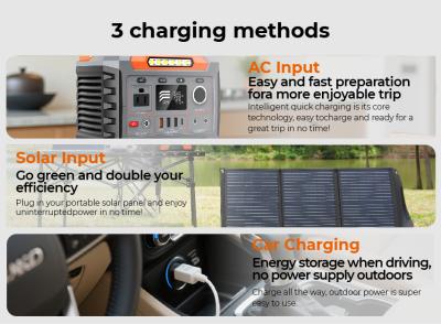 중국 270Wh 리튬 배터리 및 태양광 충전 기능이 있는 300W 휴대용 발전소 판매용