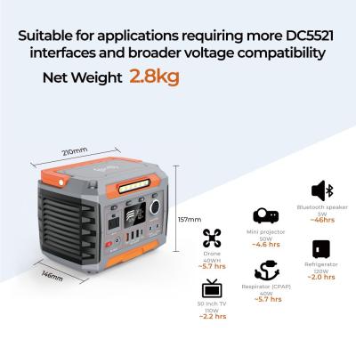 중국 270Wh 리튬 배터리 및 태양광 충전 기능이 있는 300W 휴대용 발전소 판매용